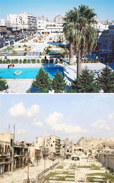 Фотографии Сирии до и после того как она была почти полностью