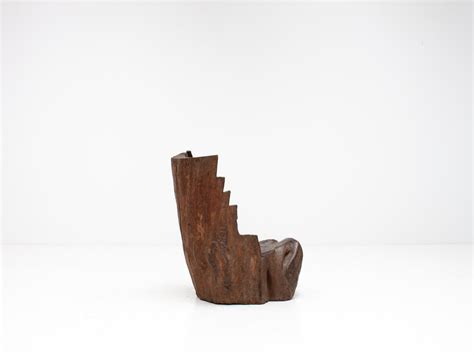 A Dug Out Carved Rustic Primitive Tree Trunk Fireside Chair Formed Of Elm C For Sale At StDibs