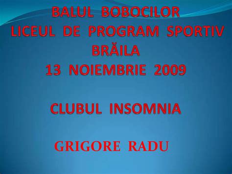 Balul Bobocilor Lps Braila Ppt