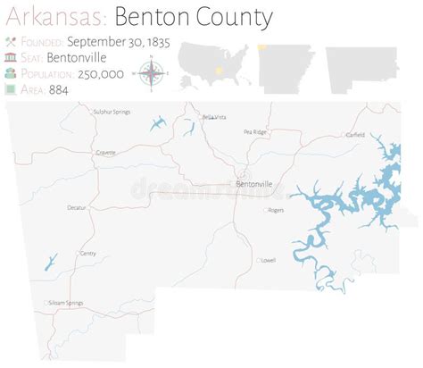 Mapa De Benton County Em Arkansas Ilustração do Vetor Ilustração de