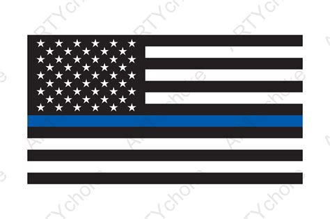Police Blue Line Us Flag Svg File Graphic By Artychokedesign