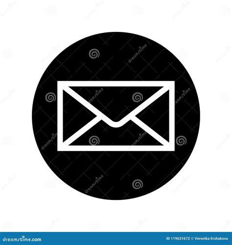 Mail Icon In Black Circle Envelope Symbol Stock Vector Illustration