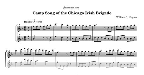Camp Song Of The Chicago Irish Brigade W C Hugues Free Flute