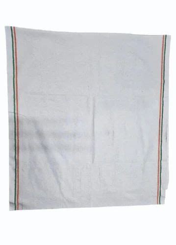 100 Gsm White Cotton Gamcha Bathroom Towel Size 30x70 Inches At