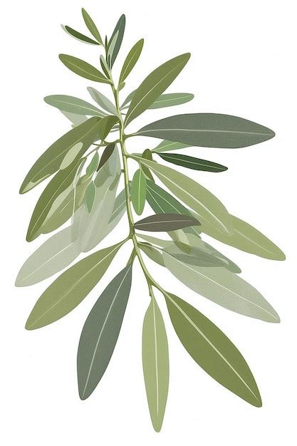 Olive Leaf Lanceshaped Graygreen Premium Ai Generated Image