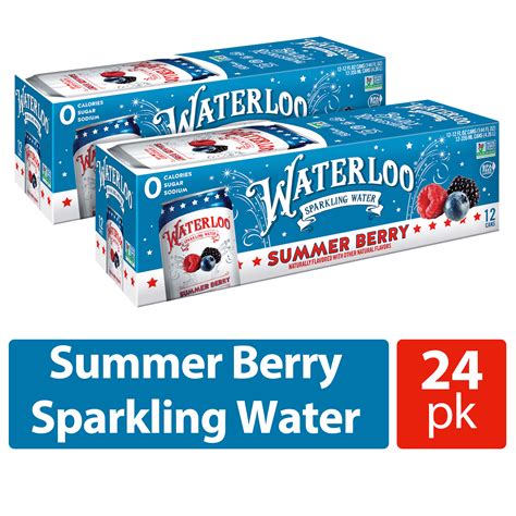 Waterloo Sparkling Water Summer Berry 12 Fl Oz 24 Pack Cans