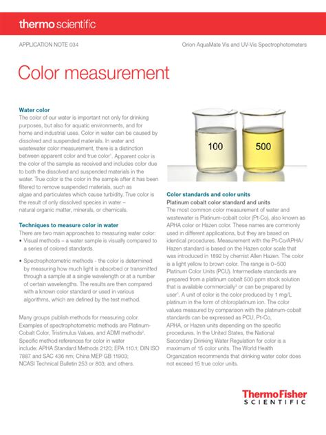 An 034 Tip Color Measurement 1120 Pdf Spectrophotometry Color An 034 Tip Color Measurement 1120 Pdf Spectrophotometry Color