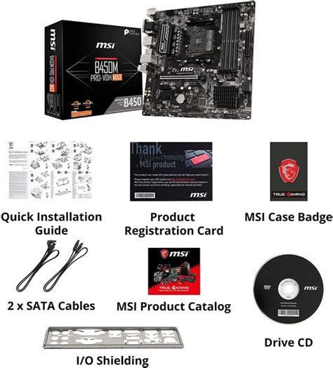MSI B450M PRO VDH MAX AM4 Micro ATX Motherboard Albadr Laptop