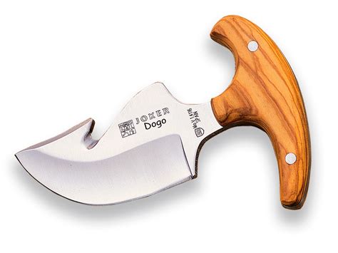 Olive Wood Handle Gut Hook 8 Cm Stainless Steel Fixed Blade Joker