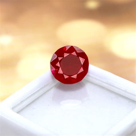 Natural Red Ruby Gemstone From Myanmar 7 25cts Round Shape Ruby