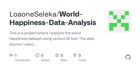 Github Loaoneselekaworld Happiness Data Analysis This Is A Project