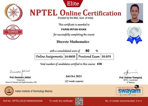 Farin Khan On Linkedin Nptel Iitmadras Mathematics Computerscience
