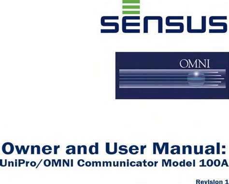 Sensus Metering Systems A Omni Communicator User Manual Manual