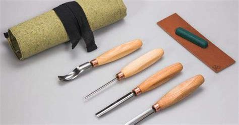 Beavercraft Sc01 Gouge Wood Carving Tool Set 4 Tools Tool Roll
