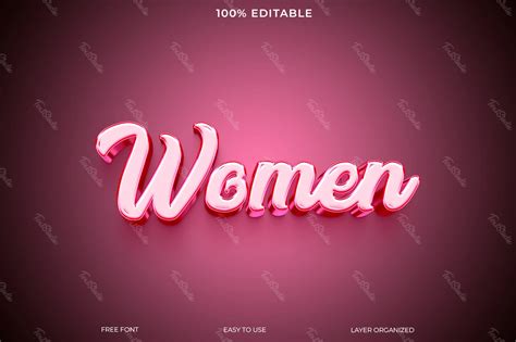 Women Text Style Effect Photoshop Premium Psd File