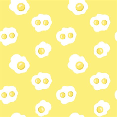 Premium Vector Fried Eggs Seamless Pattern On Yellow Background
