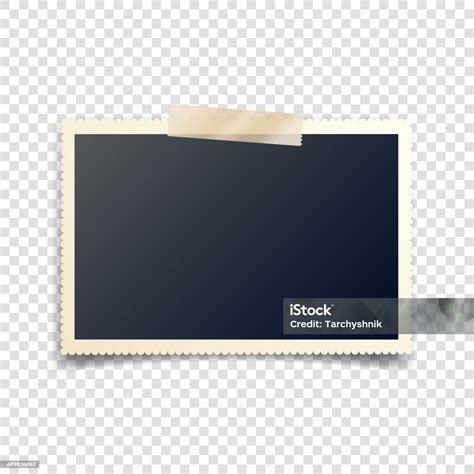 테이프 조각 된 측면 프레임 필름오래된 사진 카드 복고풍 그림자 빈티지 사진 디지털 스냅샷 이미지 사진 예술 디자인에 대한 템플릿 또는 모형 투명한 배경 벡터 디자인에 대한