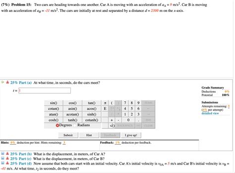 7 Problem 15 Two Cars Are Heading Towards One