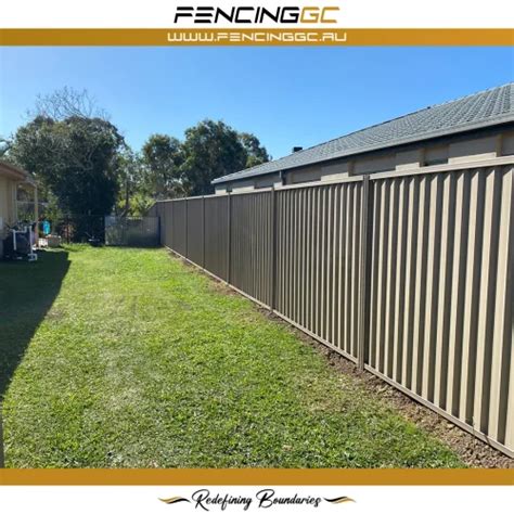 Gold Coast Colorbond® Fence Installations Surfmist® And Riversand® Finishes