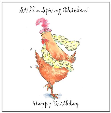 Spring Chicken Birthday Card