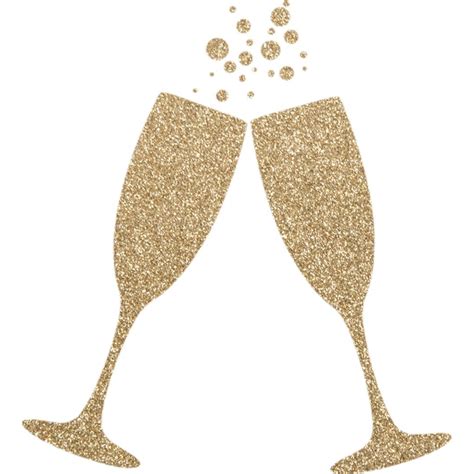 Gold Glitter Champagne Flutes Clipart Etsy Glitter Champagne Bottles