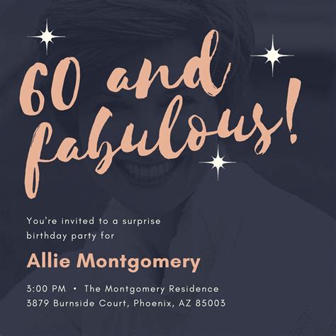 60th Birthday Invitations Templates