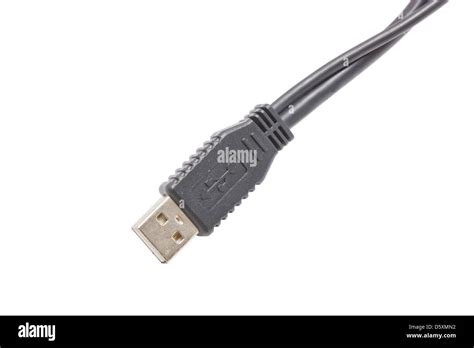 Black USB Cable Isolated On White Background Stock Photo Alamy