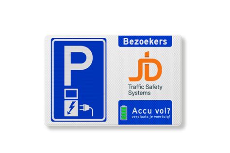 Parkeerbord Elektrische Voertuigen Eigen Logo Accu Vol Traffic