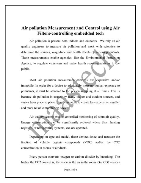 Pdf Air Pollution Measurement And Control Using Air Filters Dokumen