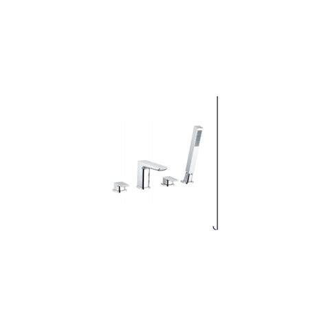 Rak Moon 4 Hole Deck Mounted Bath Shower Mixer Chrome Rakmoo3013