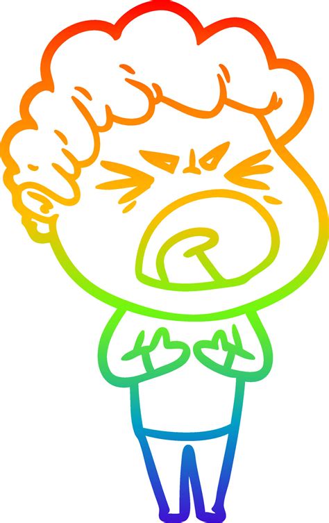 arc en ciel gradient ligne dessin dessin animé homme furieux 10564213