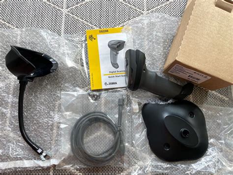 Zebra Ds2208 Barcode Scanner Black With Stand Computers And Tech Printers Scanners And Copiers