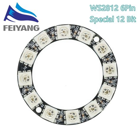 12 Bits RGB LED Ring 6Pin WS2812 WS2812B 5050 RGB LED Spot Integrated Driver Control Serial