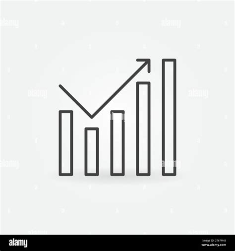 Growing Graph Vector Icon Or Symbol In Thin Line Style Stock Vector Image Art Alamy