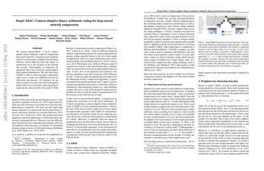 DeepCABAC Context Adaptive Binary Arithmetic Coding For Deep Neural
