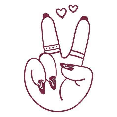 Hand Making A Peace Sign With Hearts On It Png And Svg Design For T Shirts