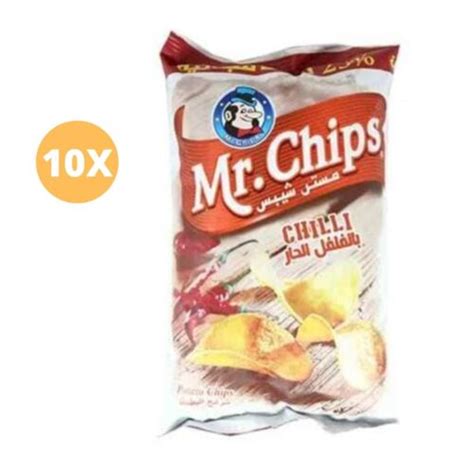 10 Pack X Mrchips Potato Chili Saveur 28 Grammes مستر شيبس بالفلفل