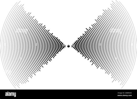 Sound Wave Signal Radio Or Music Audio Concept Epicentre Or Radar