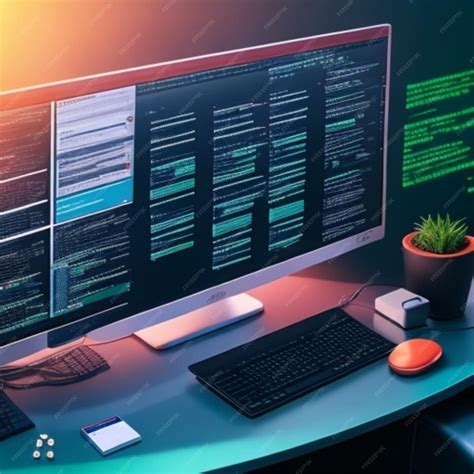 Premium Photo Software Development Background With Codding Aigenerated