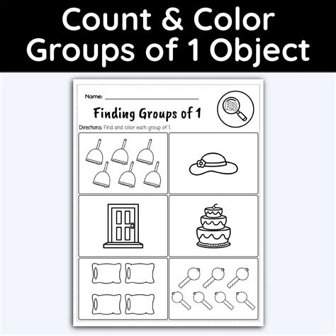 Number 1 Count And Color Groups Worksheet