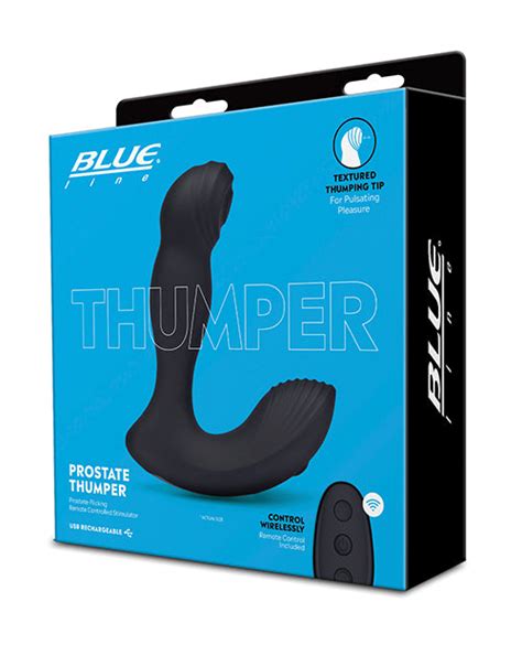 Blue Line Vibrating Prostate Thumper W Remote Black Nefarious By Design