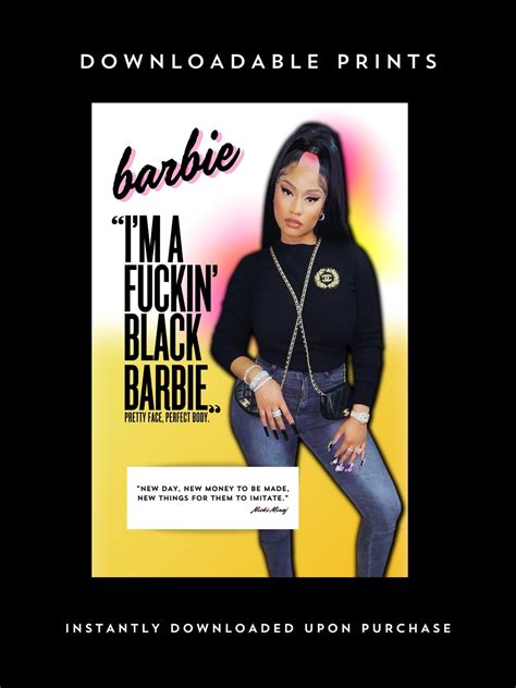 Black Barbie Lyrics Downloadable Digital Print Nicki Minaj Wall Art Printable Wall Art Nicki