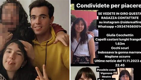 Giulia Cecchettin Scomparsa Con L Ex Fidanzato Filippo Turetta Indagato