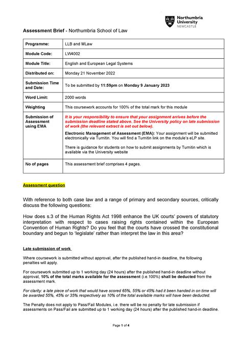 1st Sit Coursework 22 23 Programme Llb And Mlaw Module Code Lw