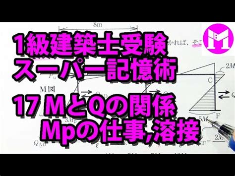 1級建築士スーパー記憶術17 MとQの関係Mの仕事溶接 YouTube