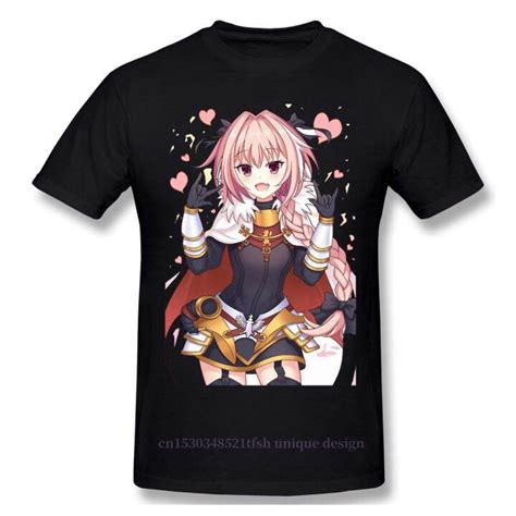 Men Fgo Fate Grand Order The Holy Grail War Games Black T Shirt Astolfo