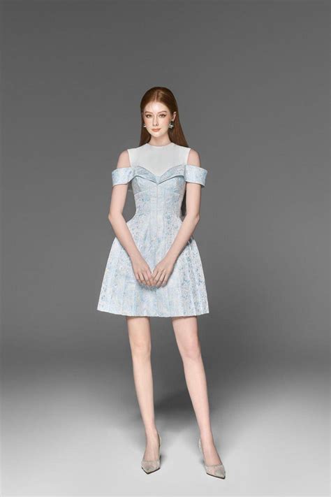 Ellie A Line Cold Shoulder Sleeved Taffeta Mini Dress Mean Blvd