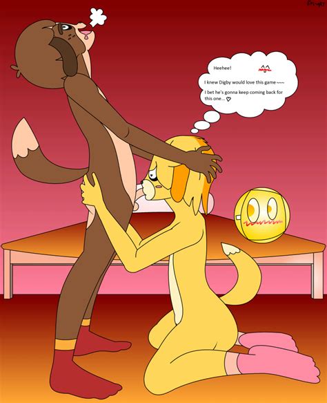 Rule 34 Animal Crossing Anthro Blowjob Brown Fur Canine Digby Animal