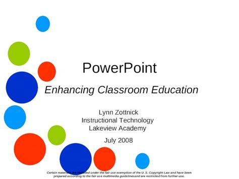 Ppt Powerpoint Enhancing Classroom Education Lynn Zottnick Instructional Technology Lakeview