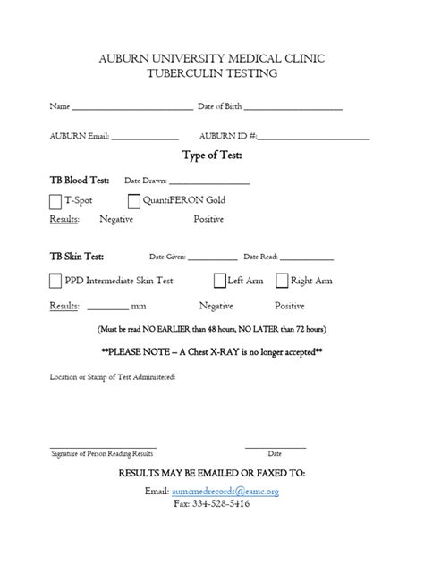 Tb Test Form Pdf